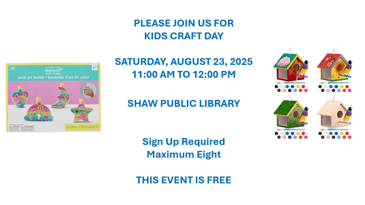 Kids Craft Day - Shaw Public Library